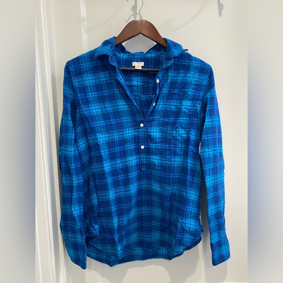 J. Crew | Tops | Jcrew Flannel Popover | Poshmark